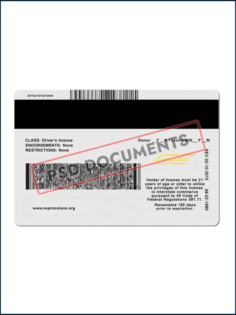 Louisiana Driver License PSD Template | PSD Documents