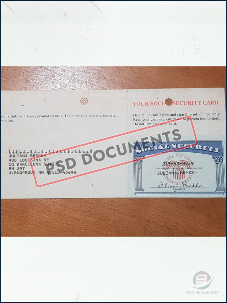 social security card template 13 | PSD Documents