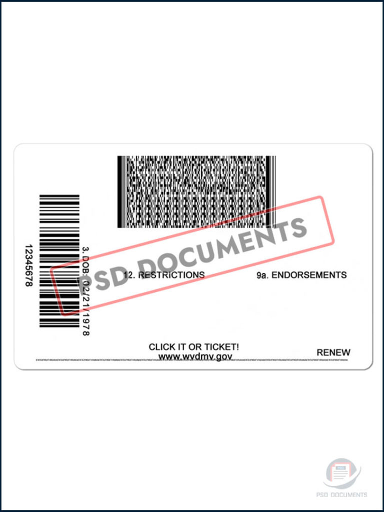 West Virginia Driver License New Template | PSD Documents