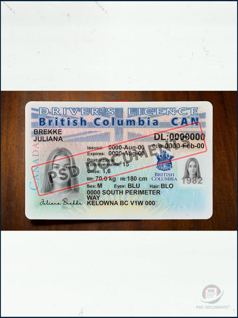 British Columbia Driver License PSD Template | PSD Documents British Columbia Driver License PSD Template | PSD Documents