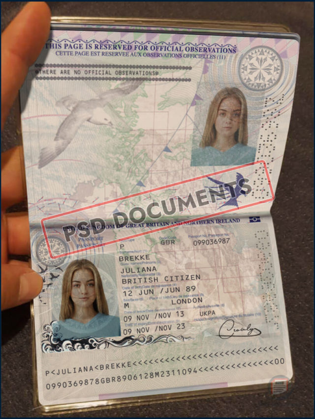 Uk Hand Passport Psd Template Psd Documents 9043