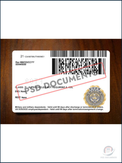 Utah Driver License Template New (V2) | PSD Documents