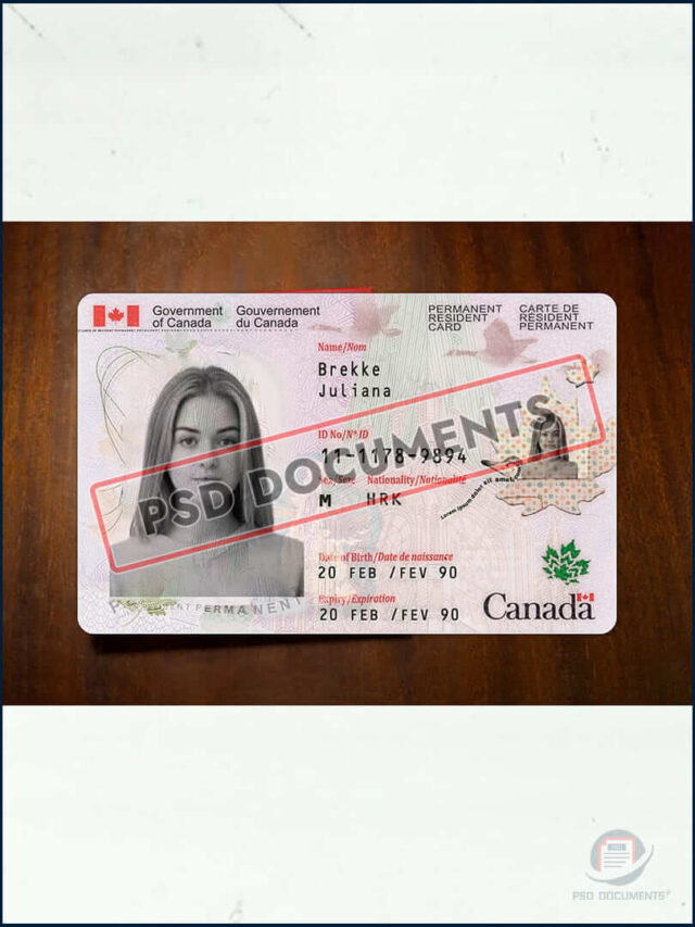 Canada Permanent Resident Template | PSD Documents